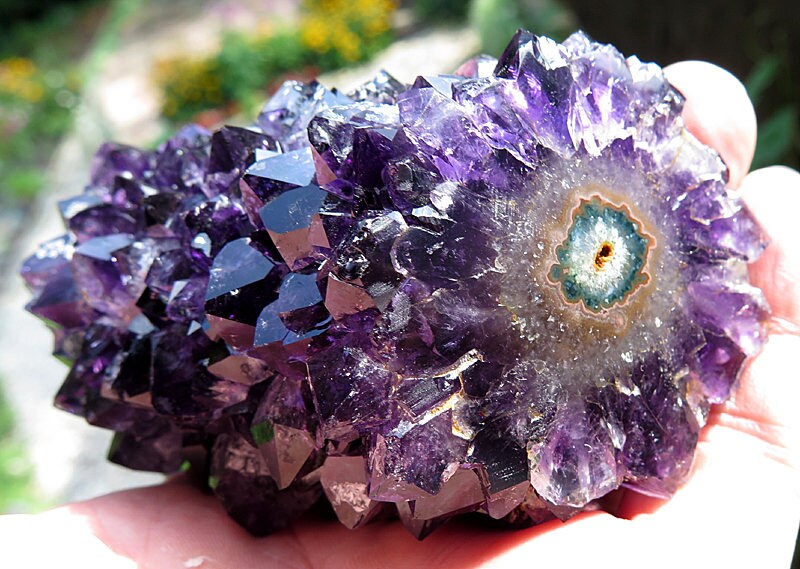 Dark grape Amethyst Stalactite Crystal with polished ends. Uruguay.