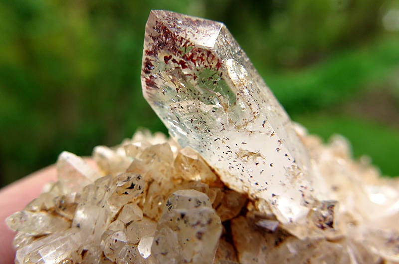 Quartz Crystal Cluster with Colorful Hematite Inclusions. Brandberg ...