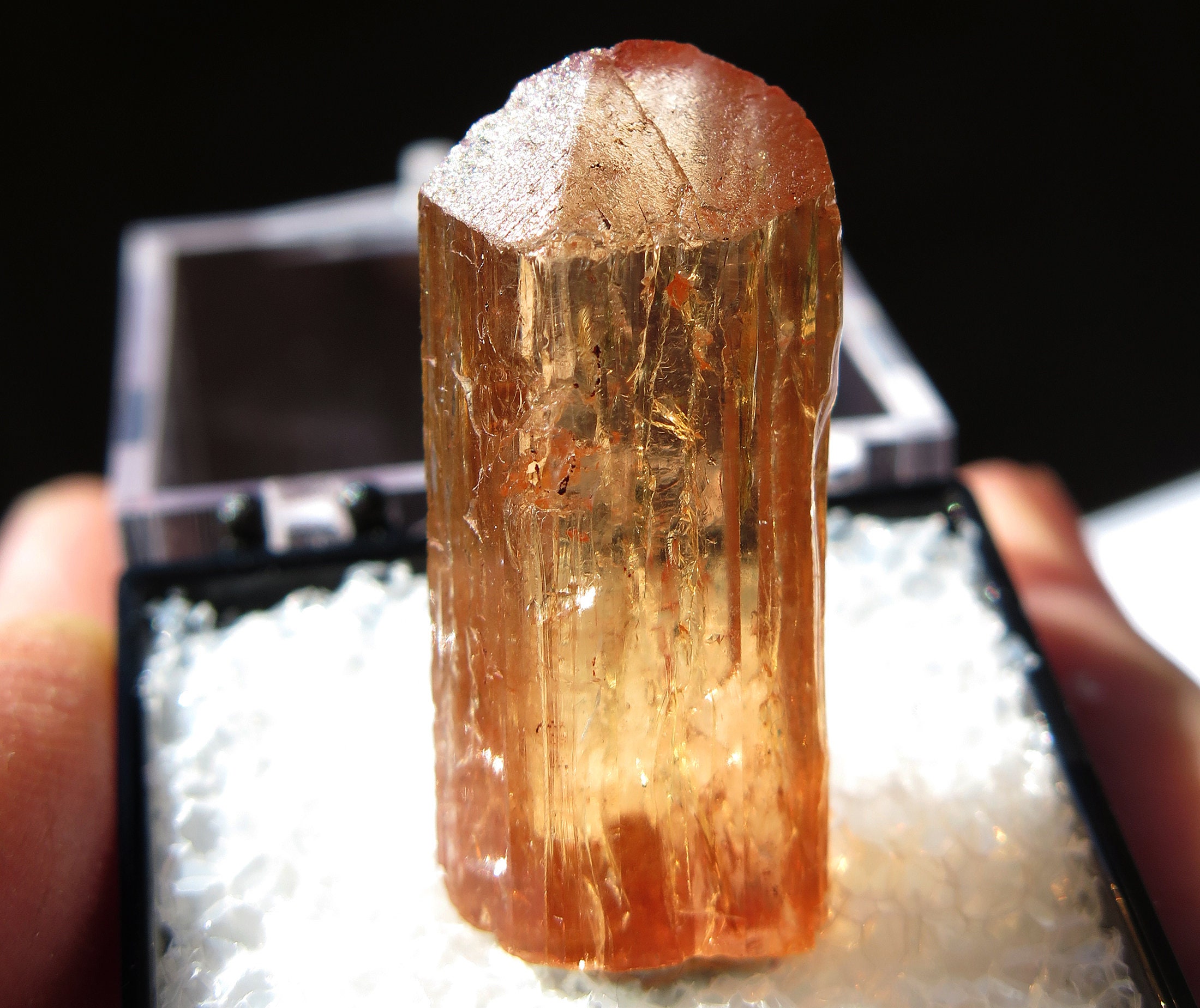 Gemmy double terminated Imperial Topaz crystal. Ouro Preto, MG Brazil ...