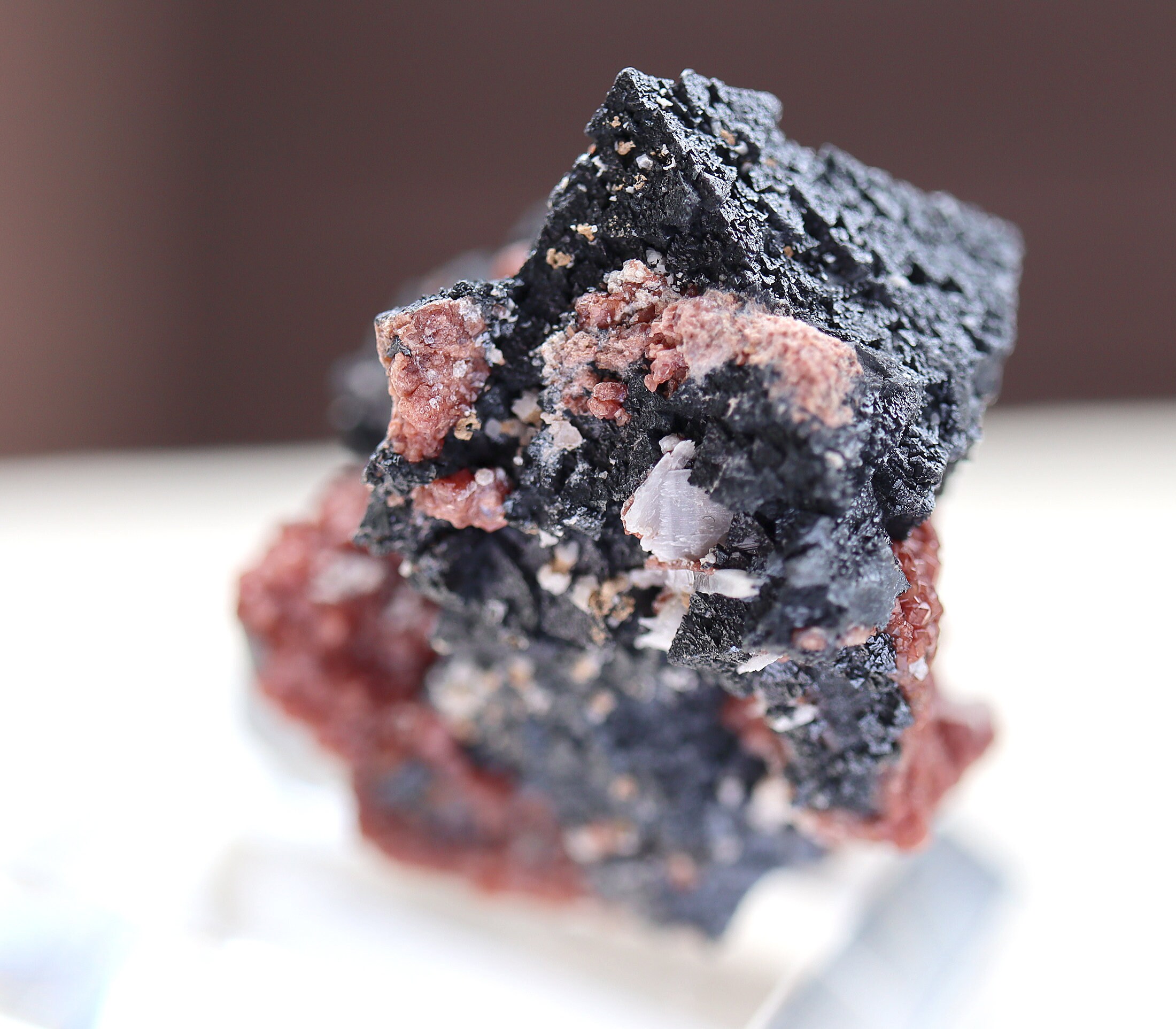 Hausmannite with Andradite crystals. N'Chwaning II mine, Northern Cape ...