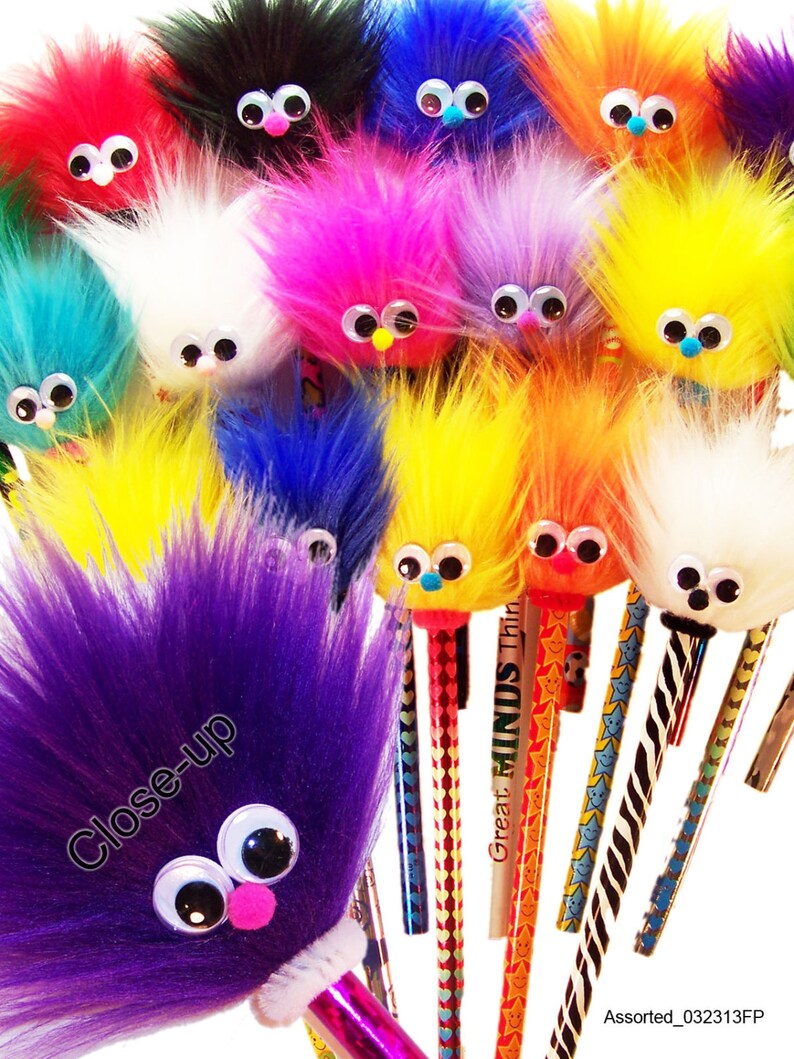 15 Fuzzy Pencils a SMILE With a Twist Assorted | Etsy