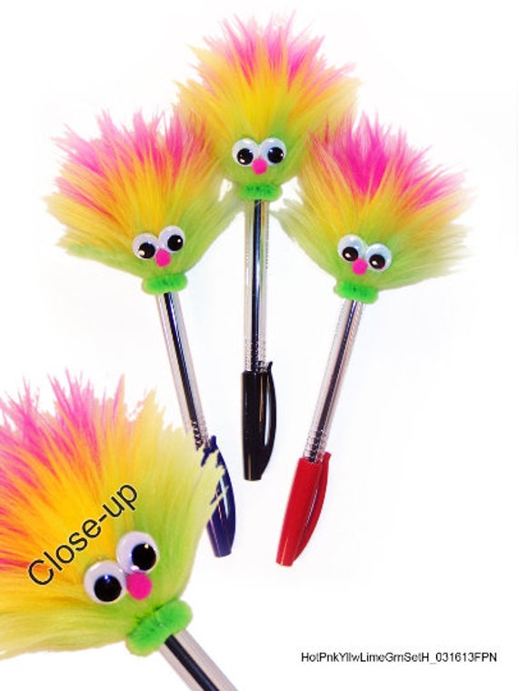 3 Fuzzy Pens Ballpoint 1mm A SMILE with a TWIST | Etsy