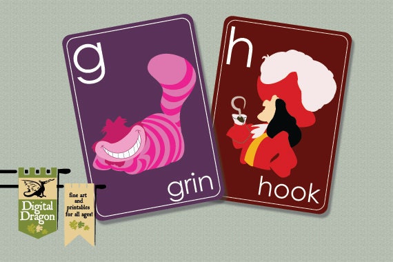 Mickey and Friends Alphabet 5x7 Cards - Etsy