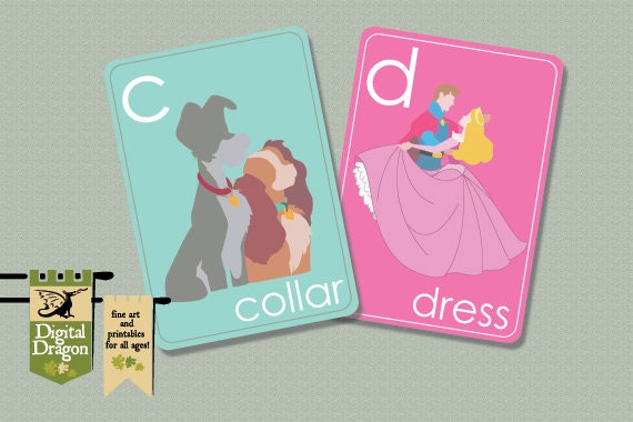 Mickey and Friends Alphabet 5x7 Cards - Etsy