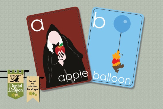 Mickey and Friends Alphabet 5x7 Cards - Etsy