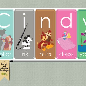 Disney Alphabet Custom Name Card - Etsy