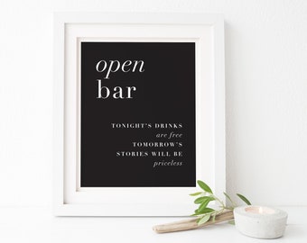 Funny Open Bar Wedding Sign - Etsy