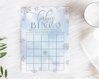 60 Winter Baby Shower Bingo Cards Boy Baby Shower Games - Etsy