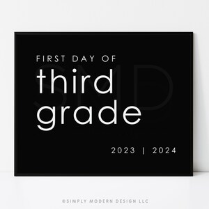 First Day of Third Grade Sign With Date, 3rd, First Day of School ...