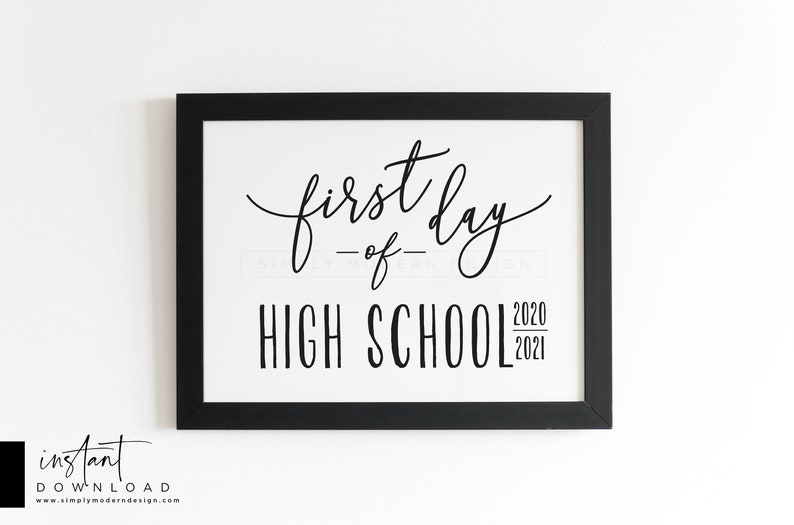 First day of high school first day of school printable 8th | Etsy