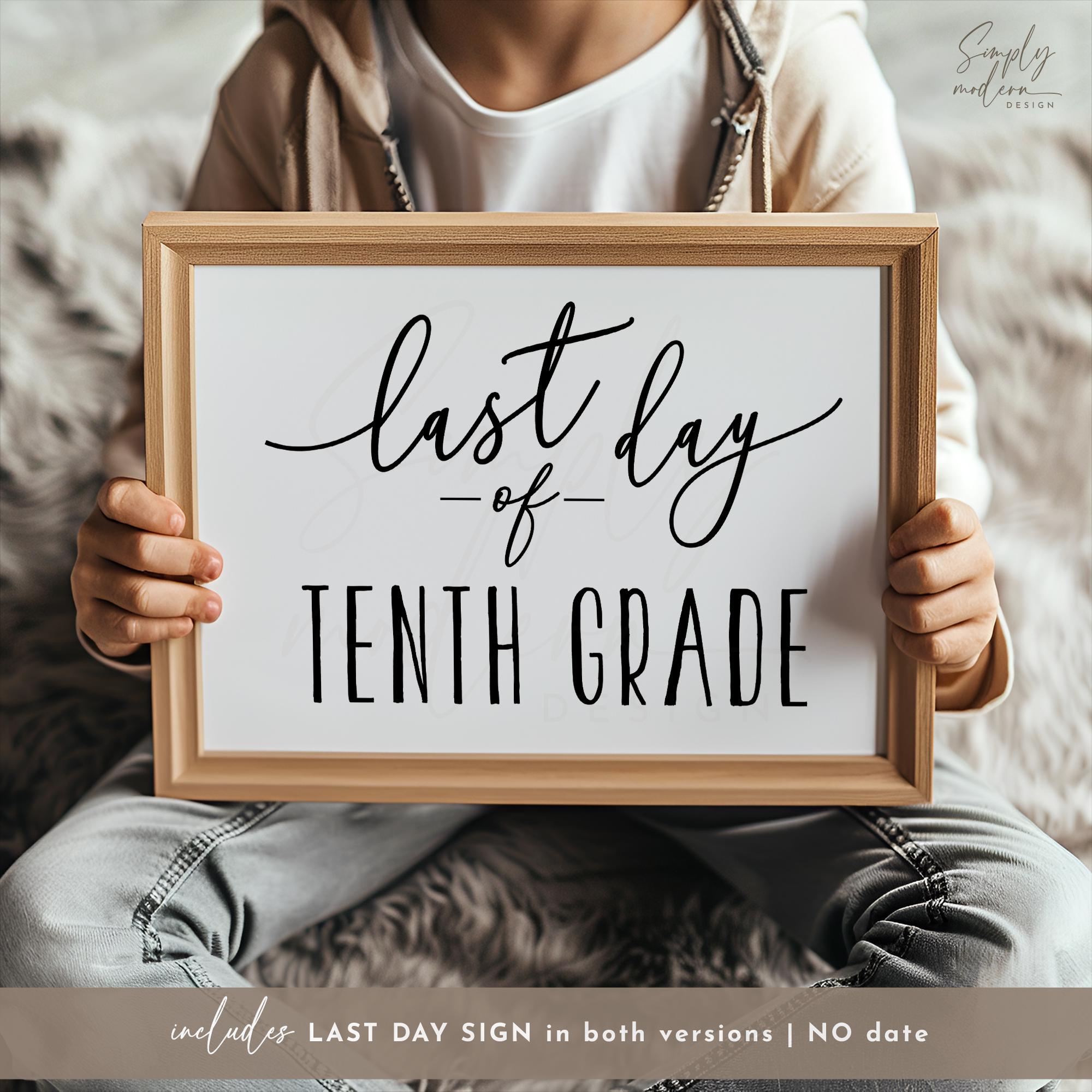 First Day of Tenth Grade Sign, 10th, First Day of School, Printable ...