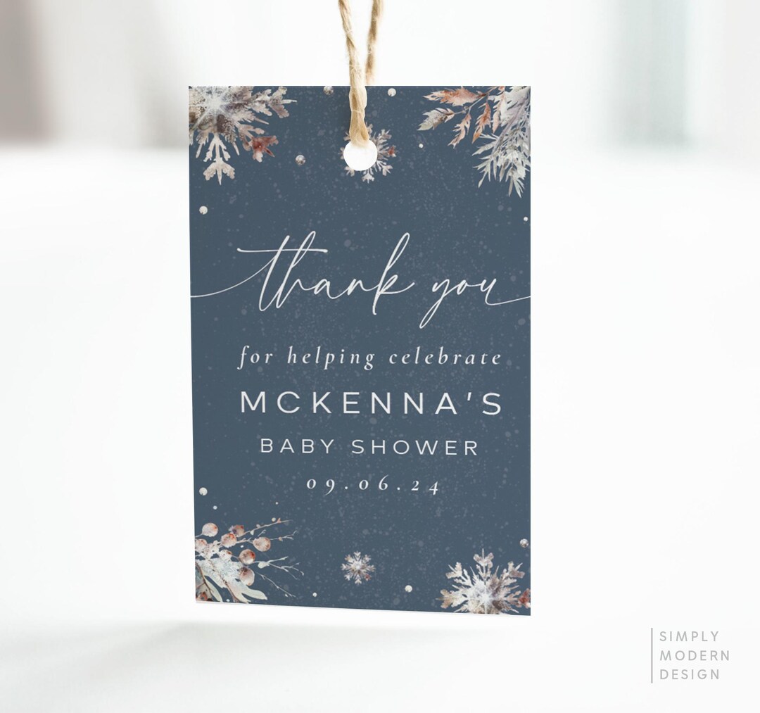 EDITABLE Winter Boho Snowflake Thank You Tag, Winter Thank You ...