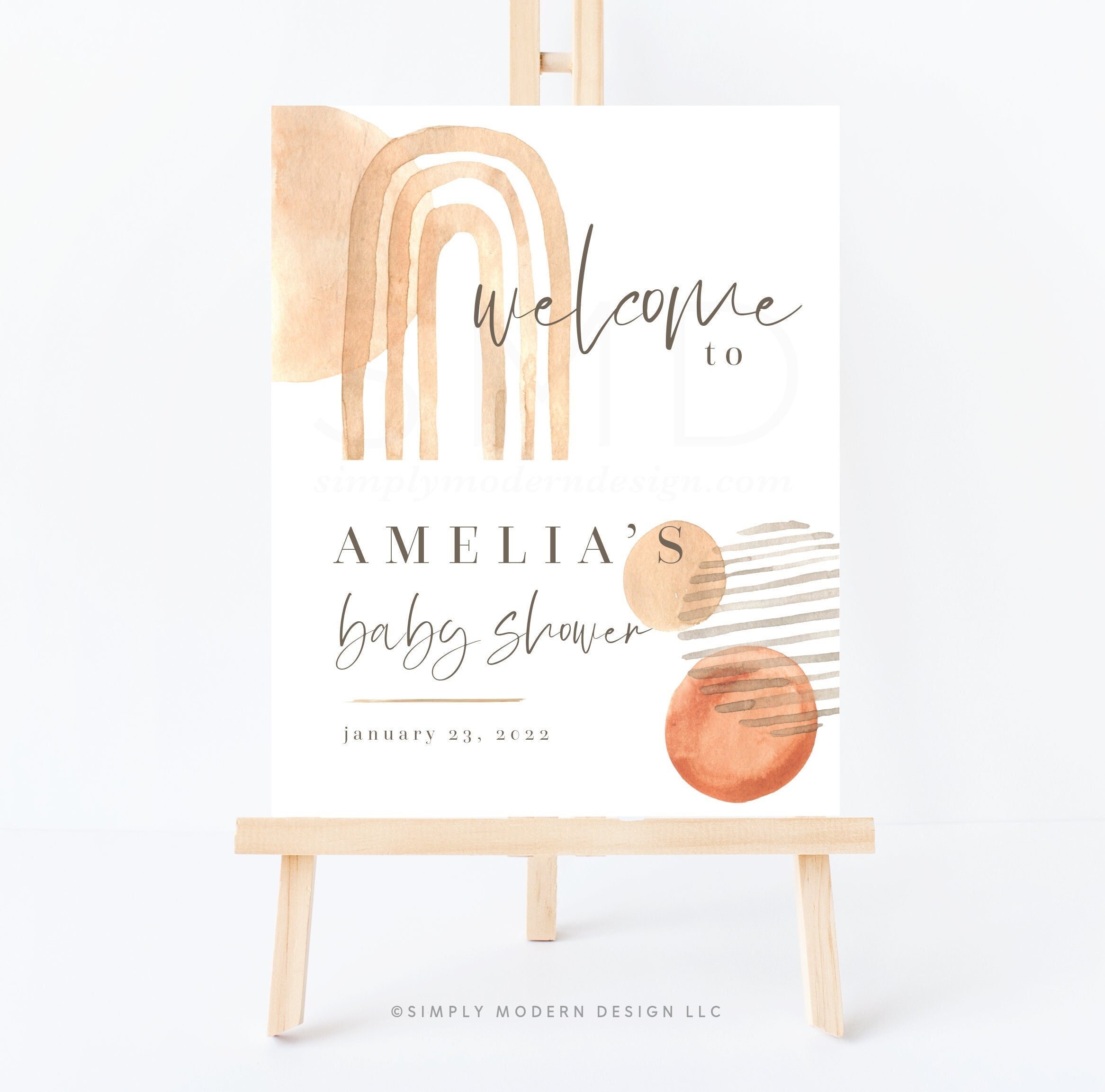 Boho Rainbow Welcome Sign Boho Baby Shower Sign Boho Rainbow | Etsy