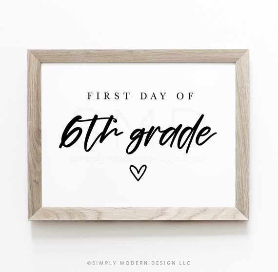 Girl's First Day of 6th Grade Sign Last Day of 6th Grade - Etsy Canada