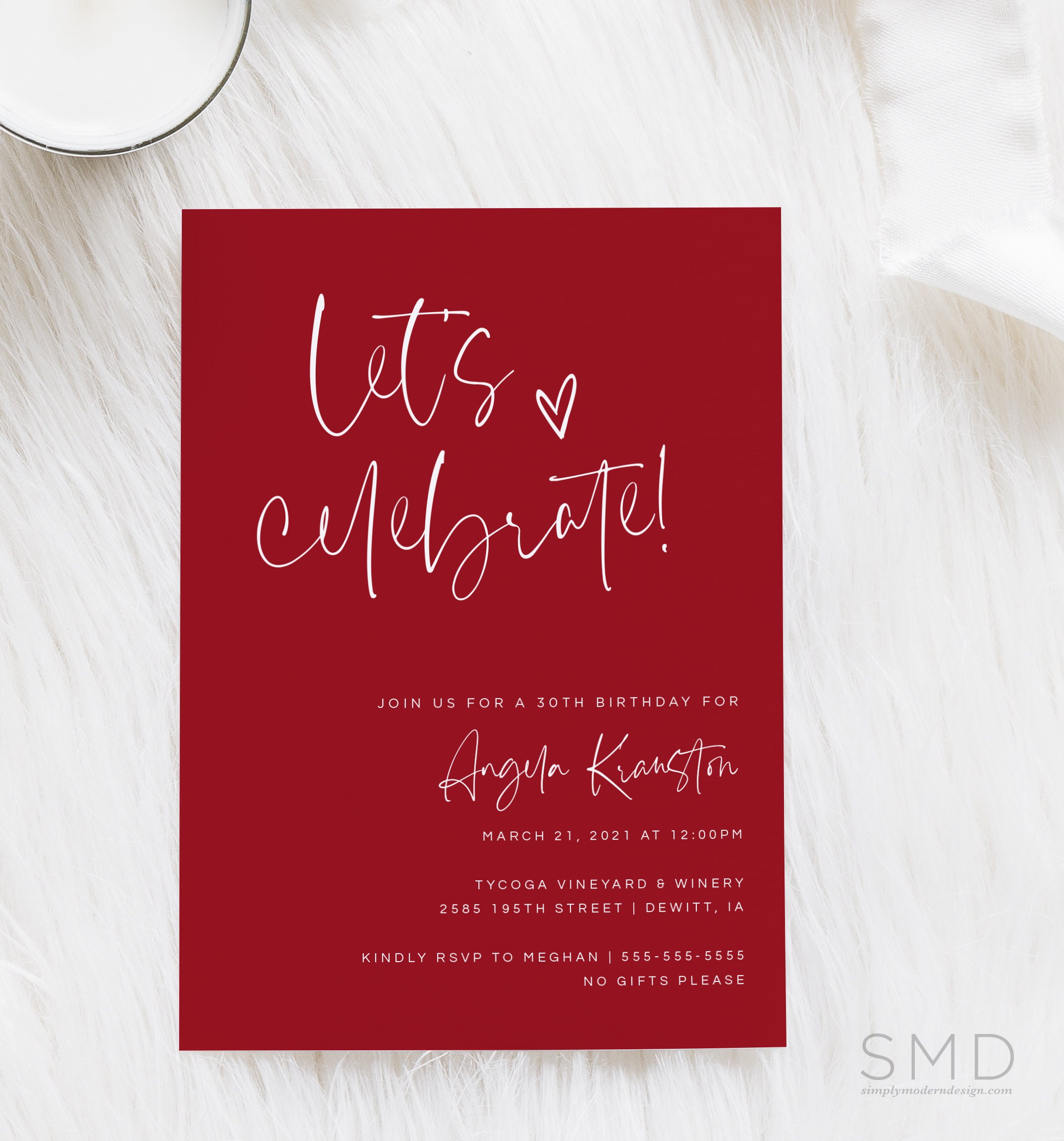 Minimalist party invitation minimalistic birthday party | Etsy