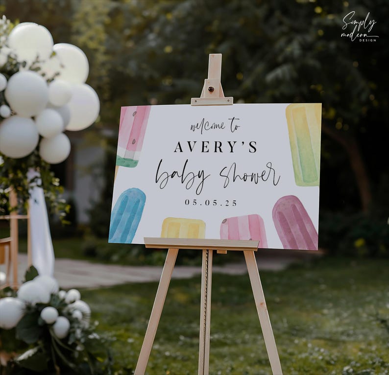 Sweet Celebration Popsicle Birthday Welcome Sign, Editable Welcome ...