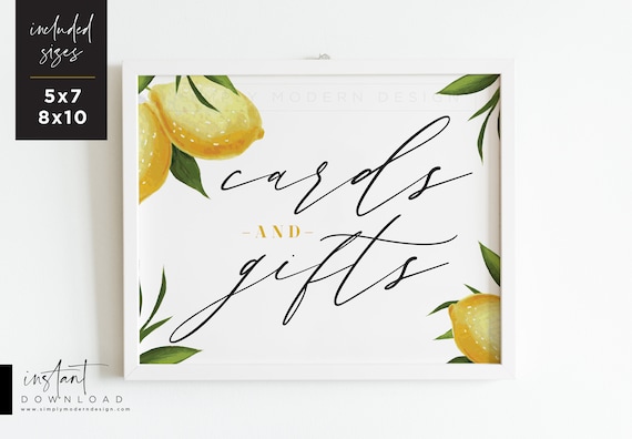 Lemon Cards and Gifts Sign Lemon Theme Citrus Party | Etsy