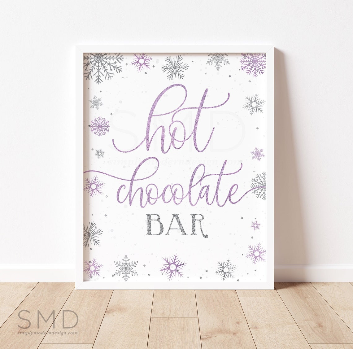 Hot Chocolate Bar Sign Snowflake Hot Chocolate Sign Hot - Etsy