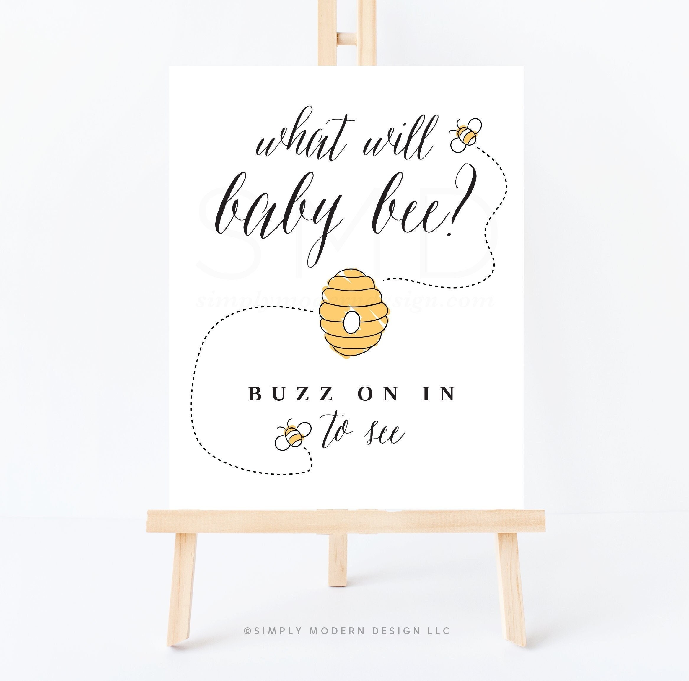 What Will Baby Bee Gender Reveal Sign, Welcome Sign, Yard Sign, Gender ...