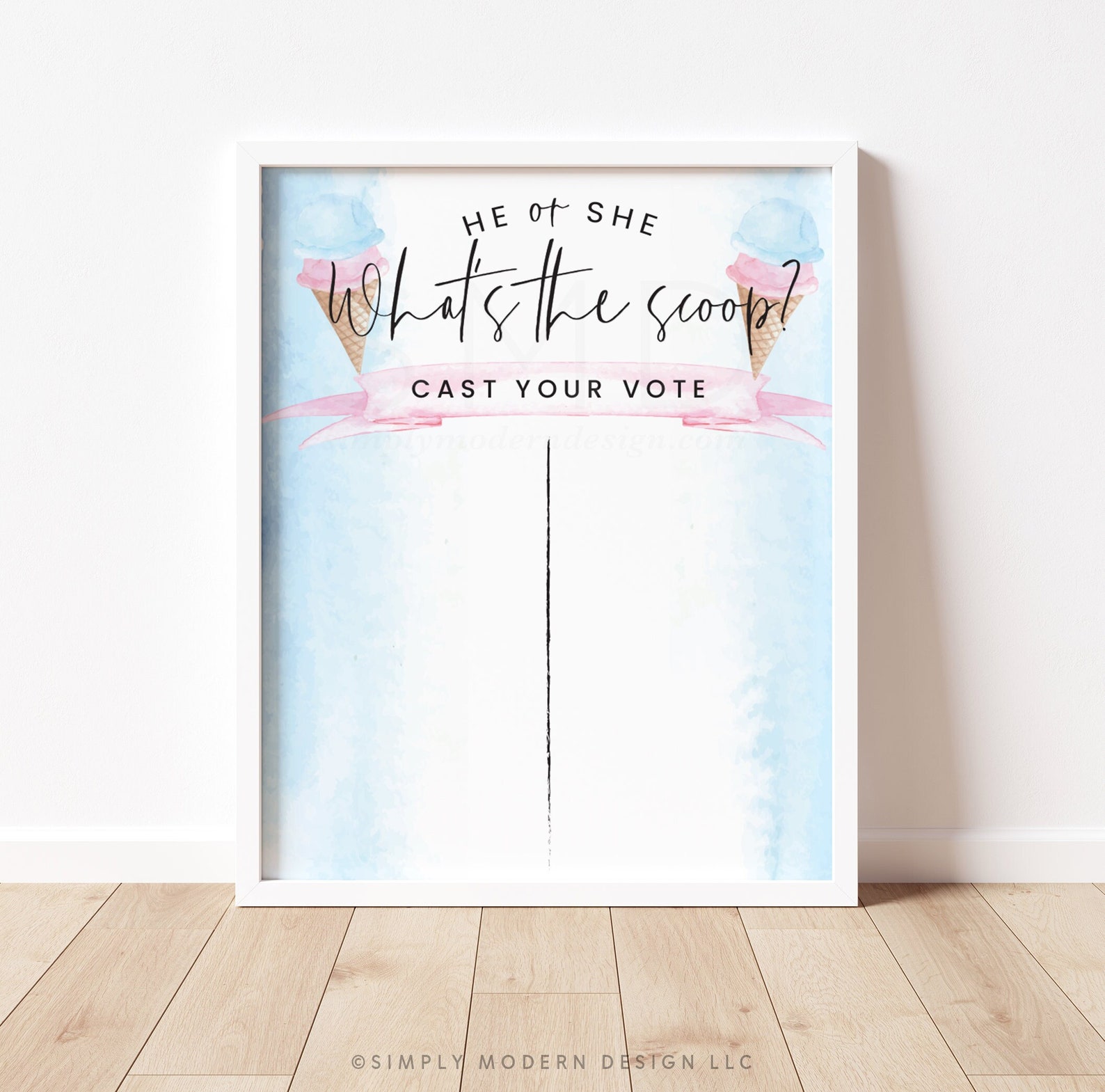 Ice Cream Gender Reveal Cast Your Vote Sign He or She - Etsy