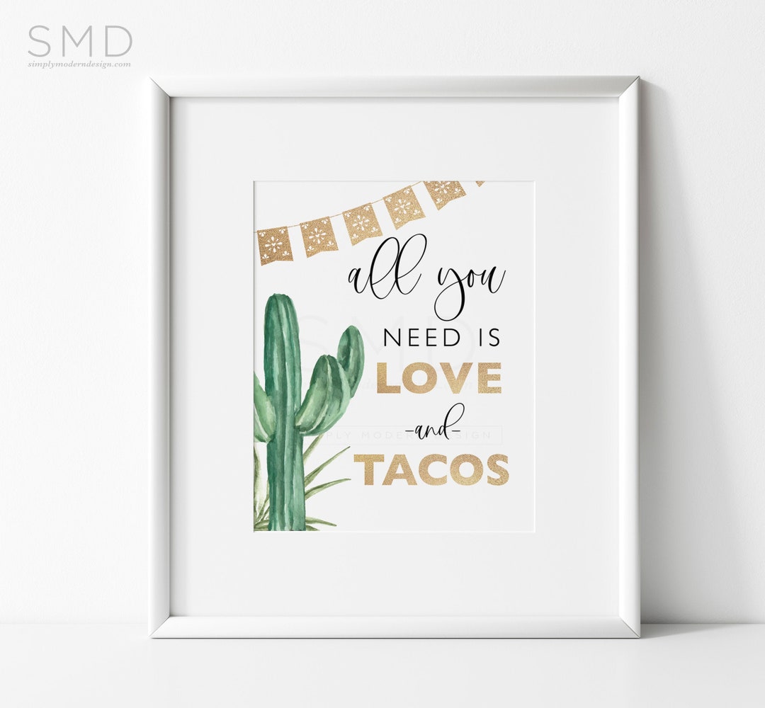 Cactus Love and Tacos Bar Sign, Fiesta Bridal Shower, Fiesta Couple's ...