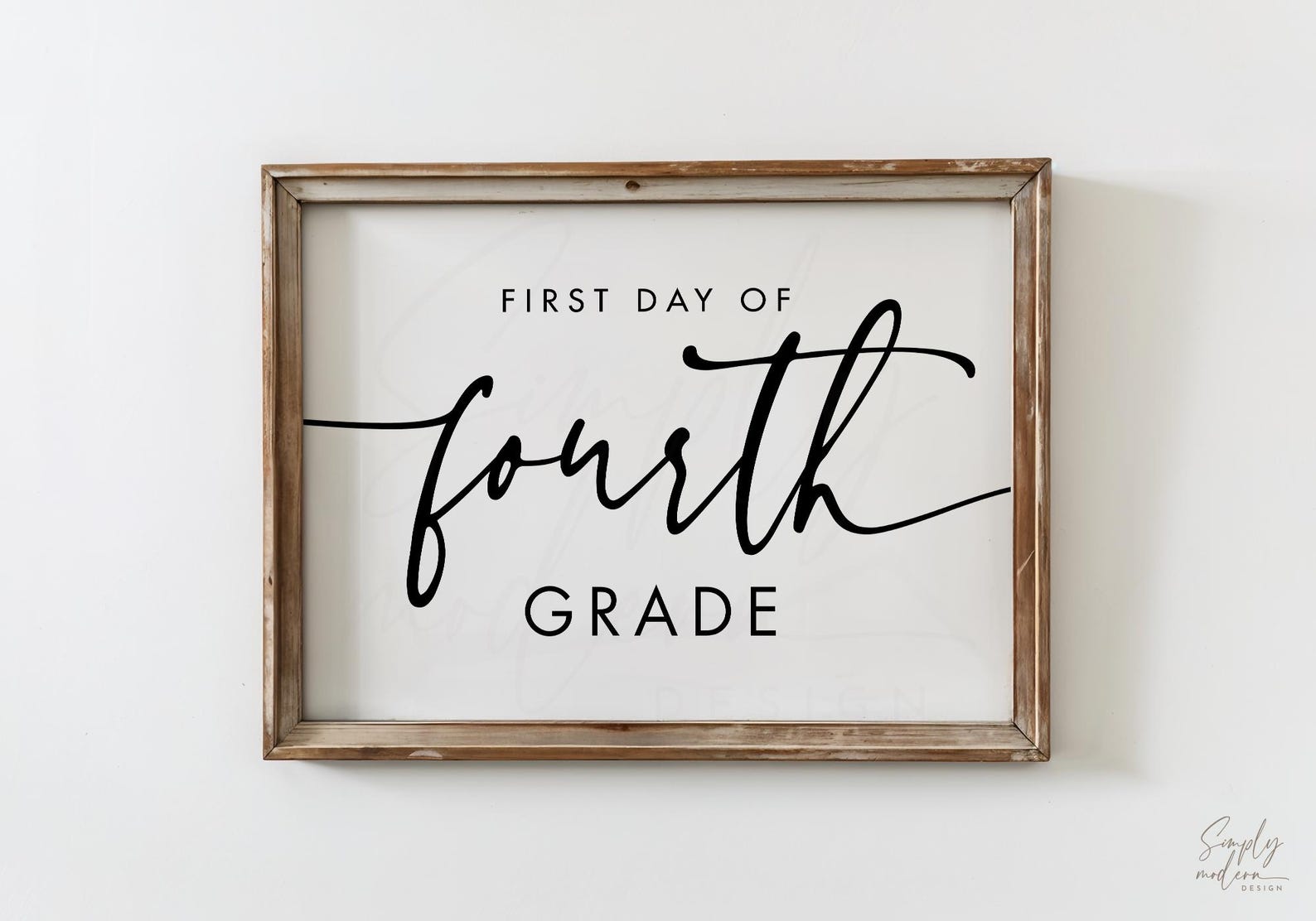 First Day of Fourth Grade Sign, First Day of School, Printable, Back to ...