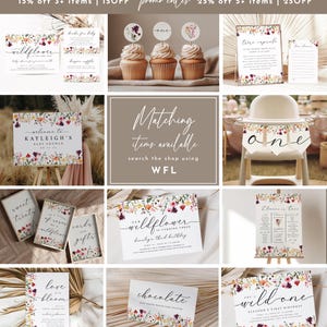 EDITABLE Wildflower Water Bottle Labels, Wildflower Labels, Wildflower ...