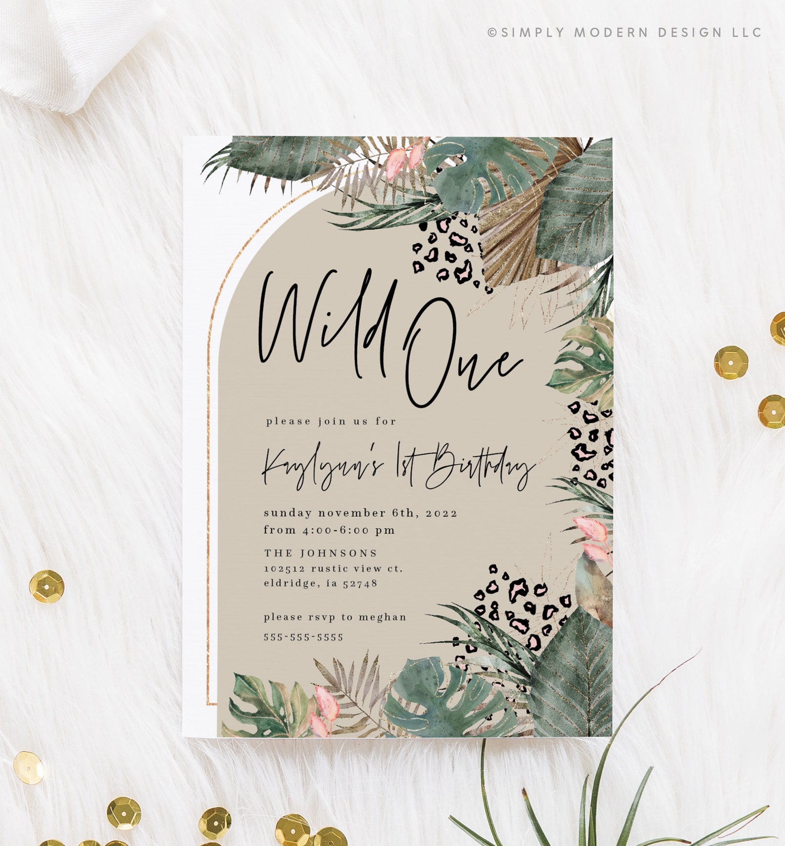 Girl's Wild One First Birthday Invitation Wild Theme - Etsy