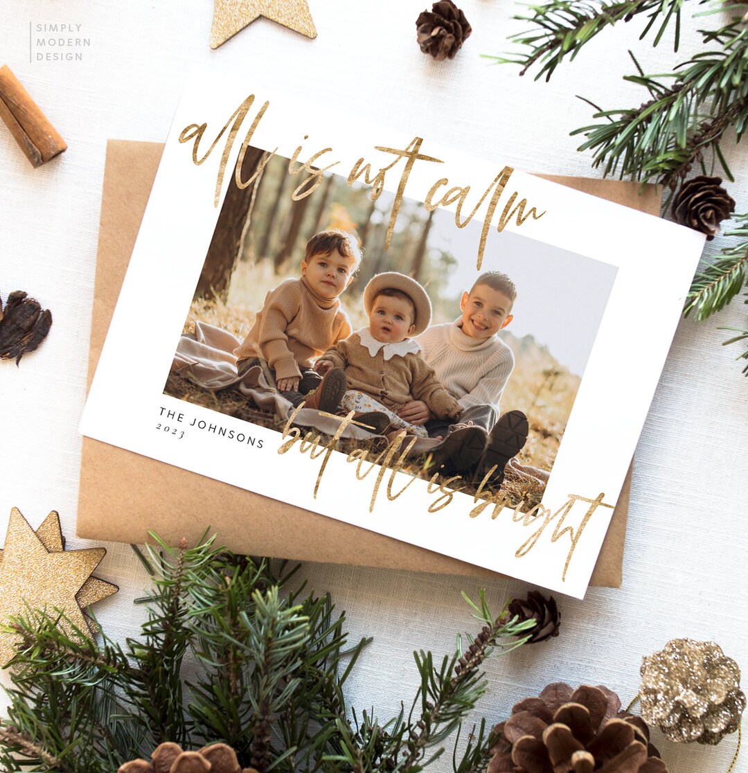 All is Not Calm but All is Bright Holiday Christmas Card, Calm-ish ...