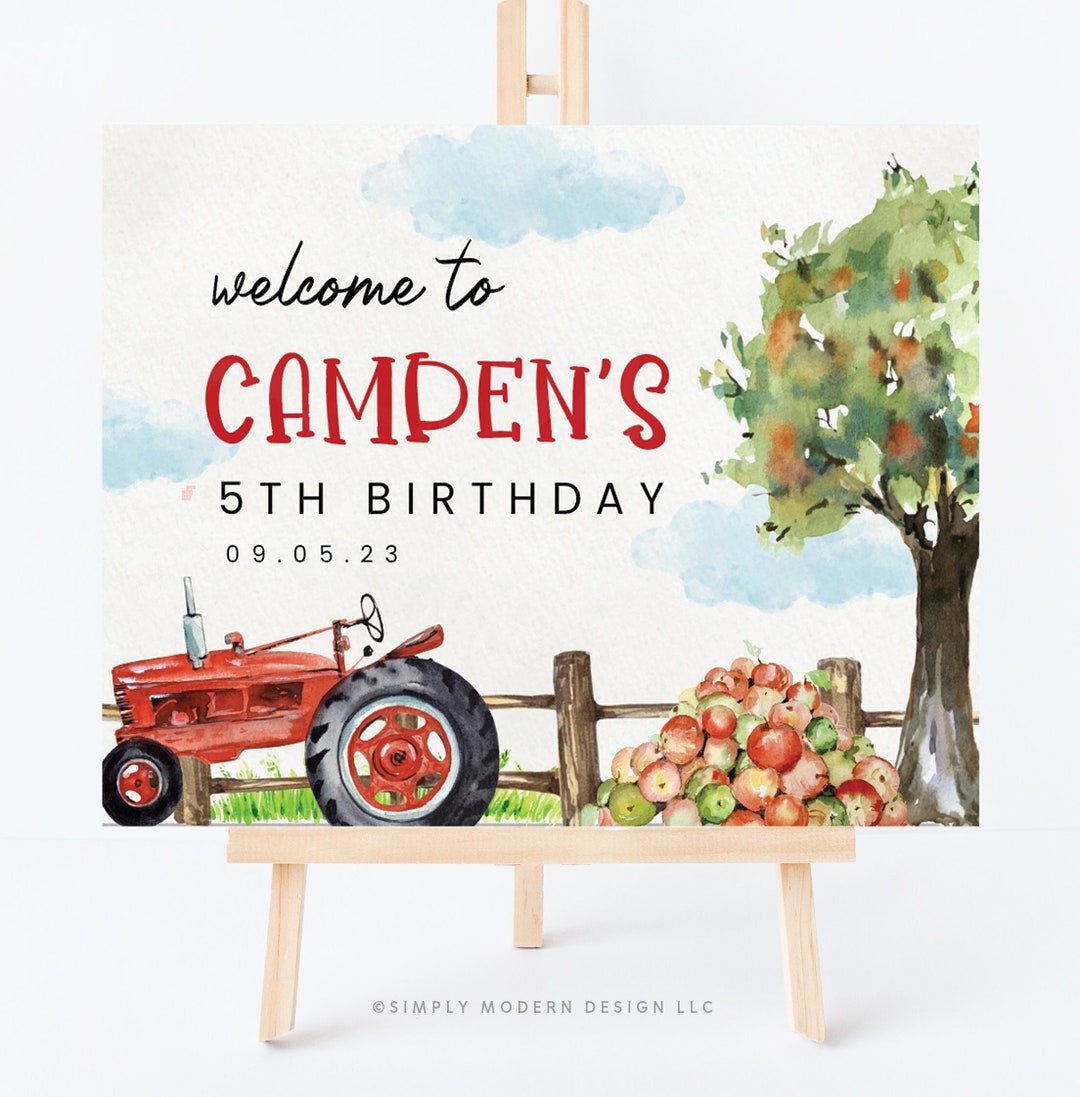 Apple Theme Welcome Sign, Apple Orchard Welcome, Birthday Welcome Sign ...