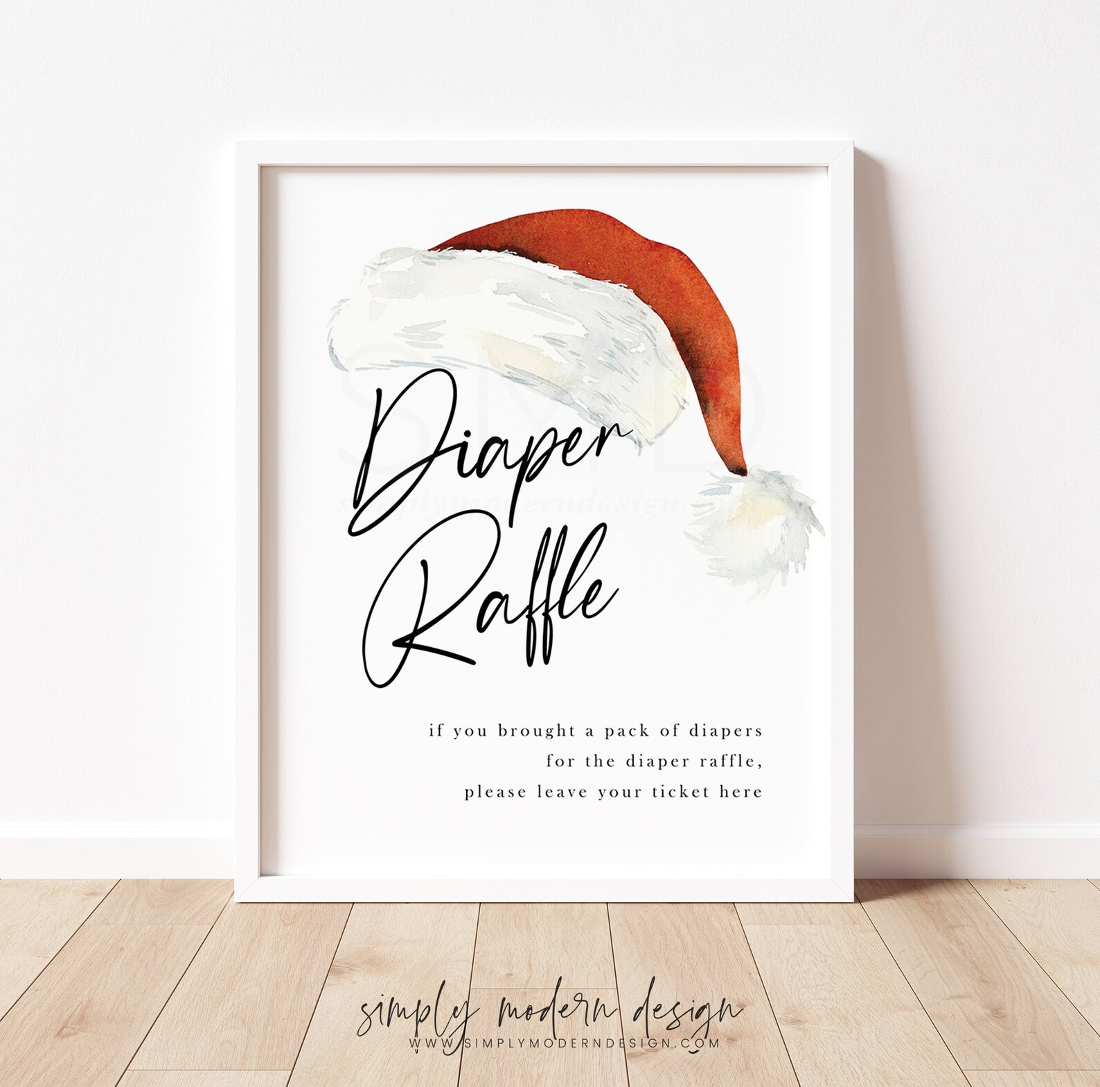 Santa Diaper Raffle Sign Winter Baby Shower Sign Santa Baby - Etsy