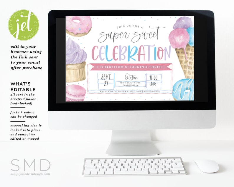Desserts invitation sweet celebration invitation super sweet | Etsy