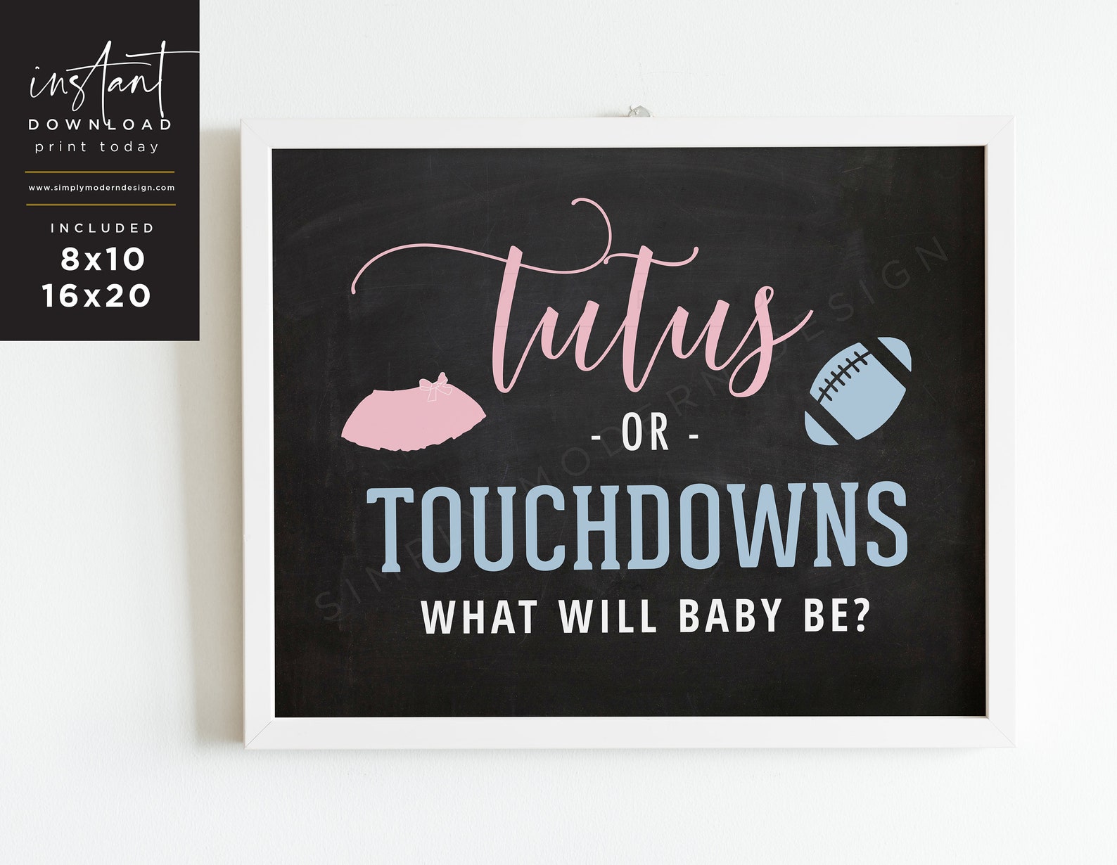 Tutus or Touchdowns Gender Reveal Welcome Sign Welcome - Etsy