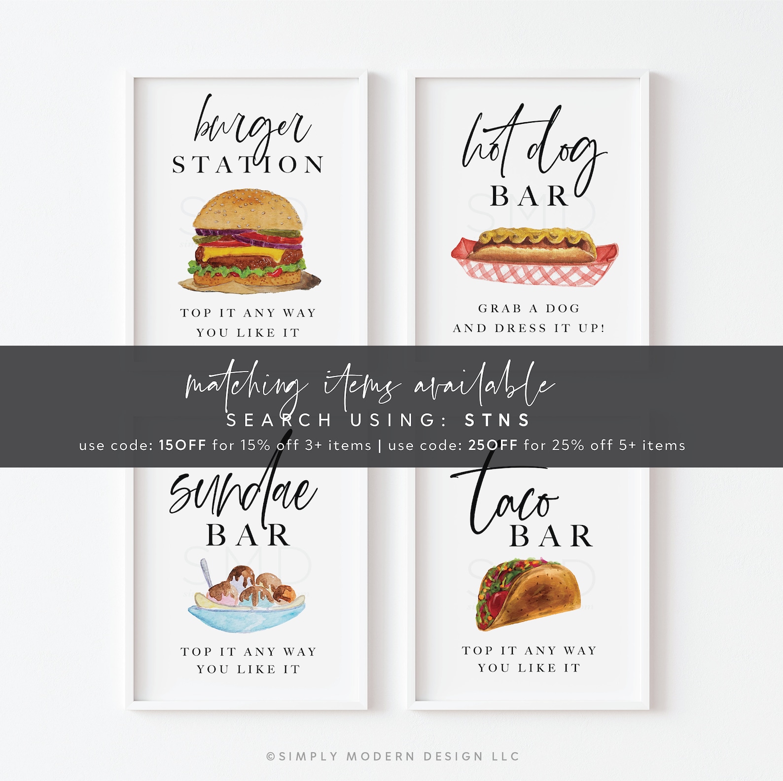 Burger Bar Sign Food Station Build Your Own Burger Backyard - Etsy