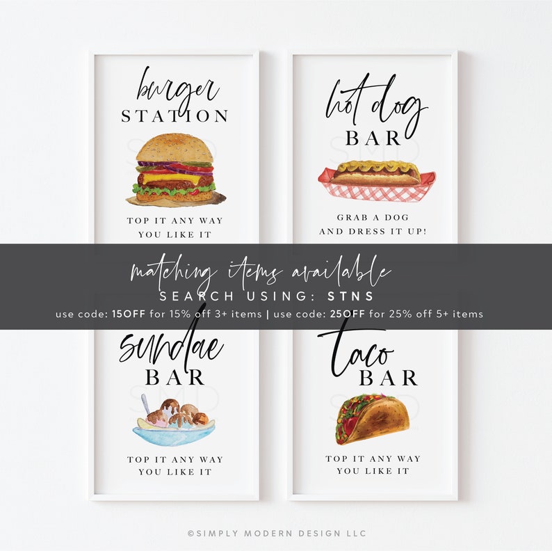 Burger Bar Sign Food Station Build Your Own Burger Backyard - Etsy