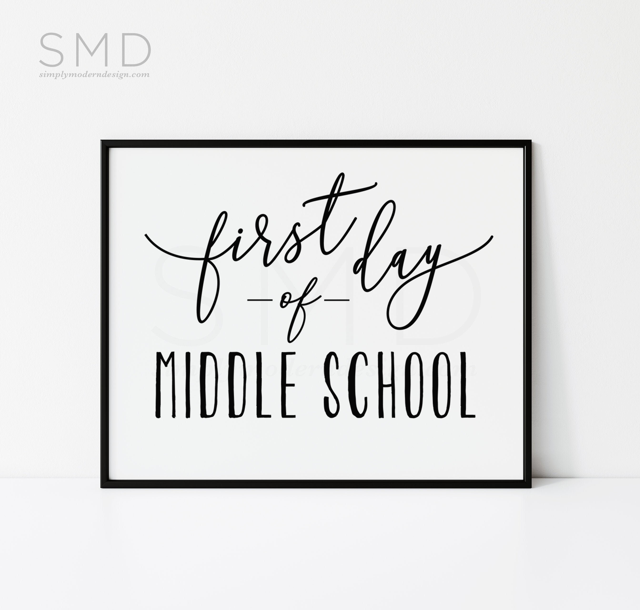 First Day of Middle School First Day of School Sign | Etsy