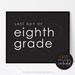 First Day of Eighth Grade Sign, School Year 2021, Printable, Back to ...