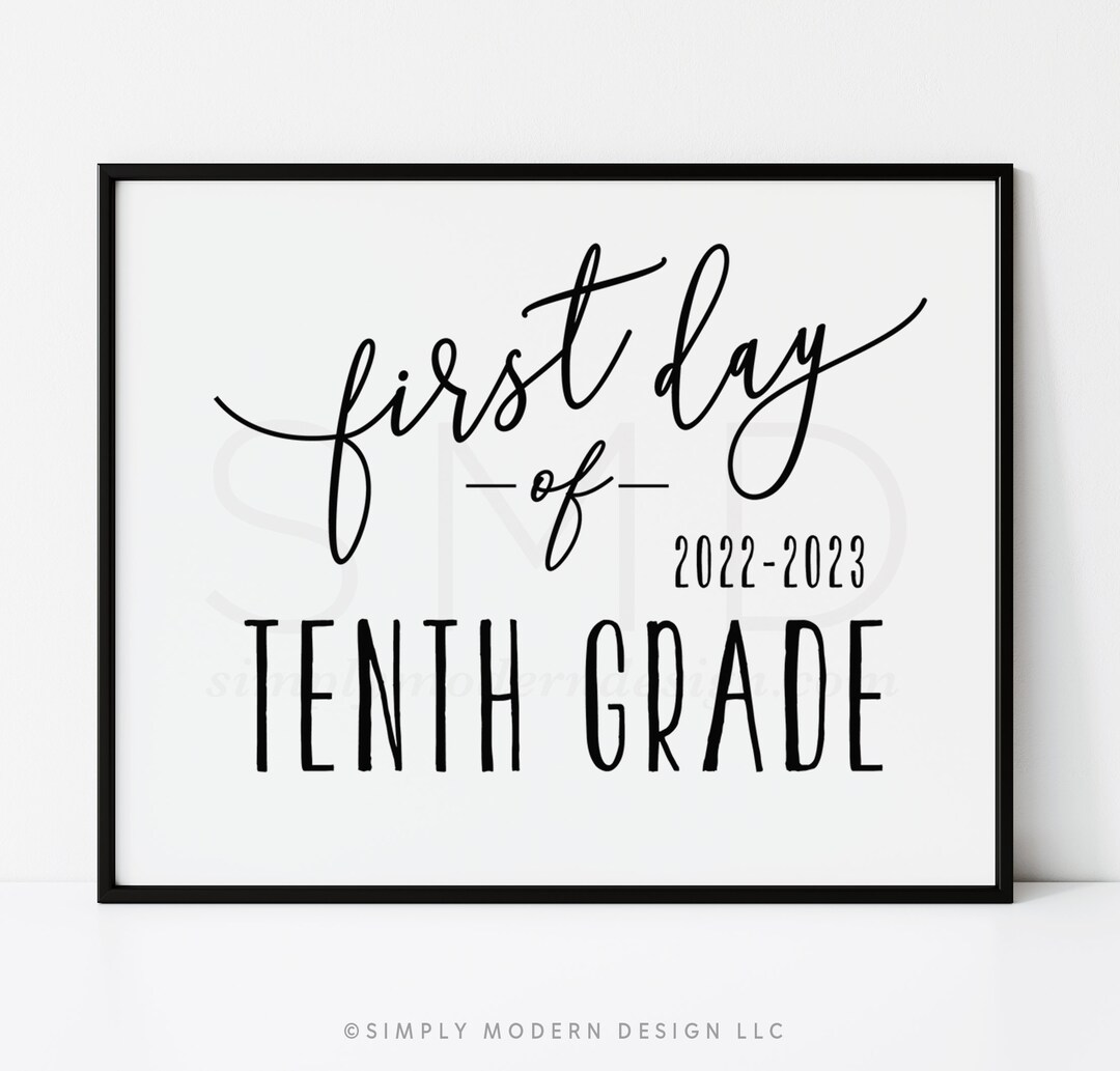 First Day of Tenth Grade Sign 10th First Day of School - Etsy