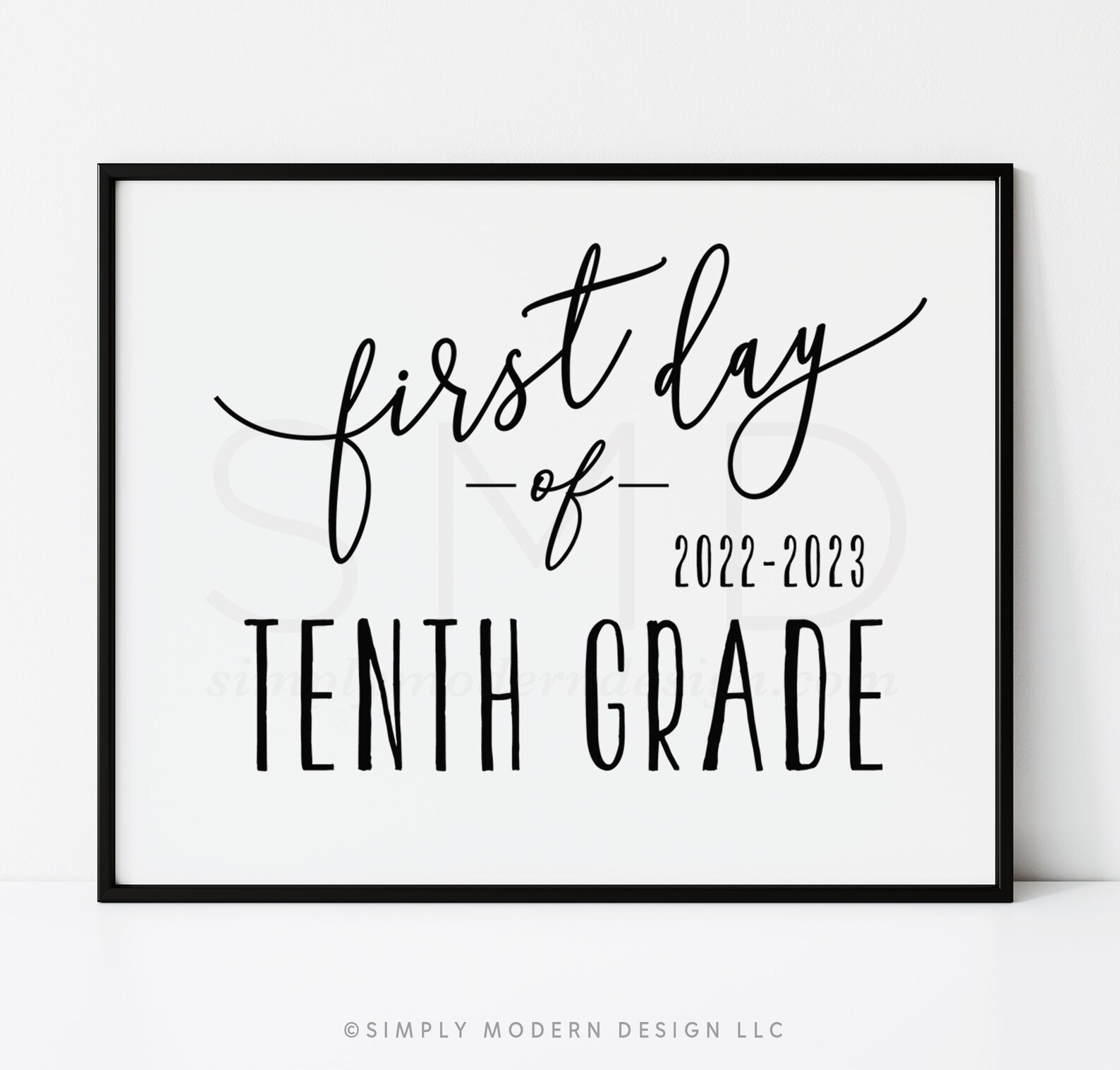 First Day of Tenth Grade Sign 10th First Day of School - Etsy