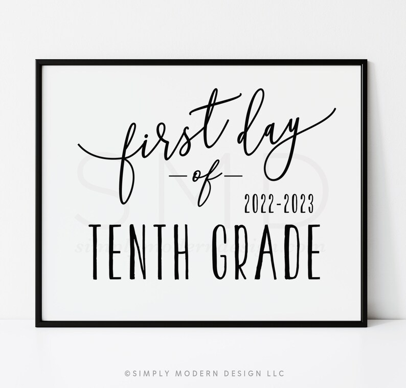 First Day of Tenth Grade Sign 10th First Day of School - Etsy