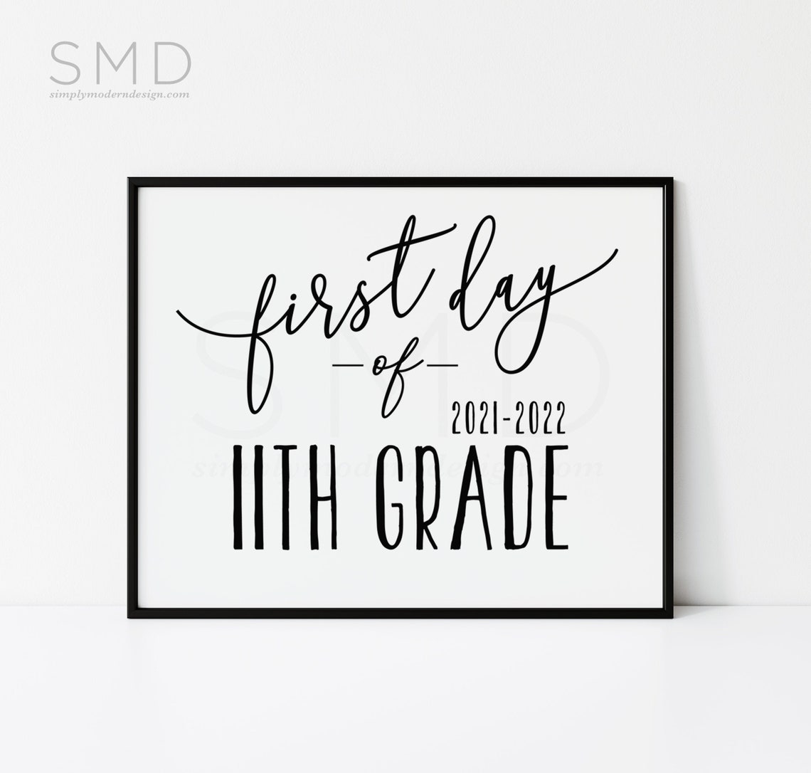 First day of eleventh grade sign 11th first day of school | Etsy
