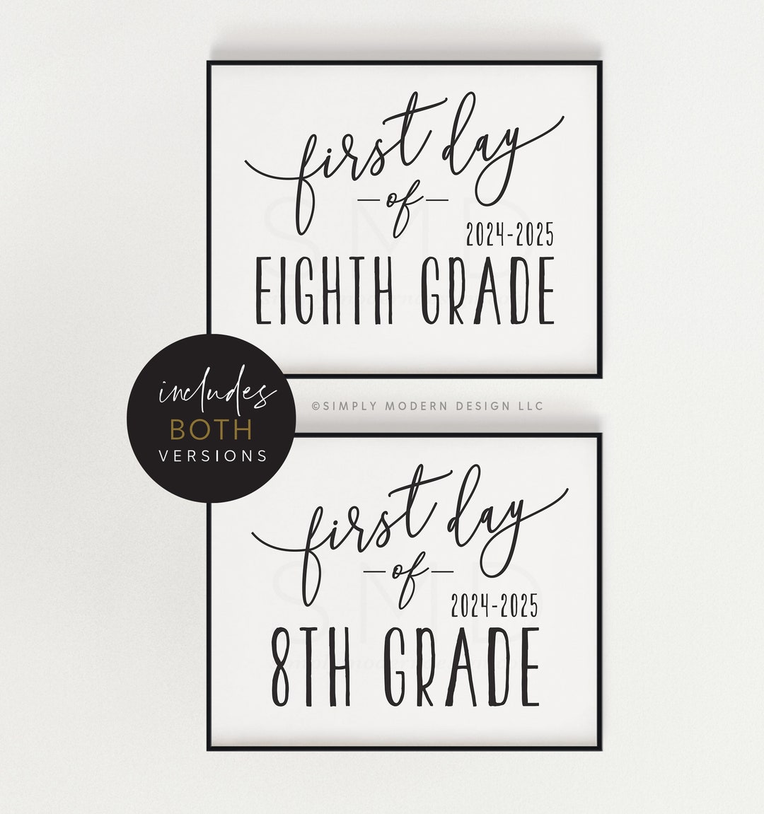First Day of Eighth Grade Sign, First Day of School, Printable, Back to ...