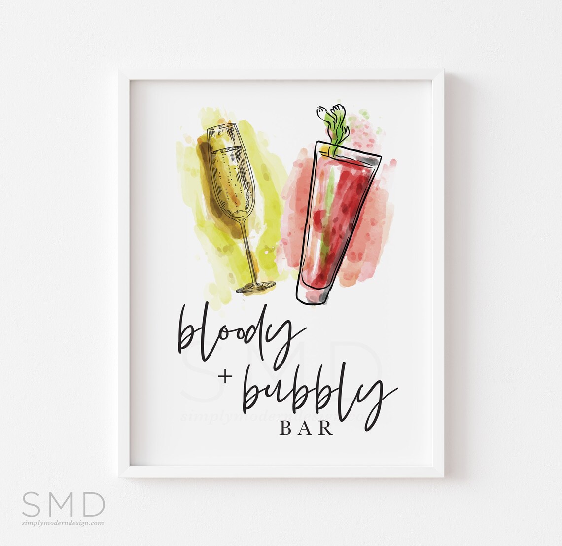 Bloody and bubbly bar sign bloody mary bar mimosa bar sign | Etsy