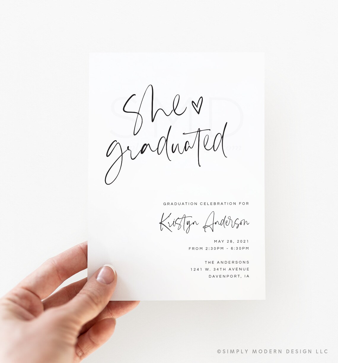 Minimalist Graduation Invitation Modern Graduation | Etsy