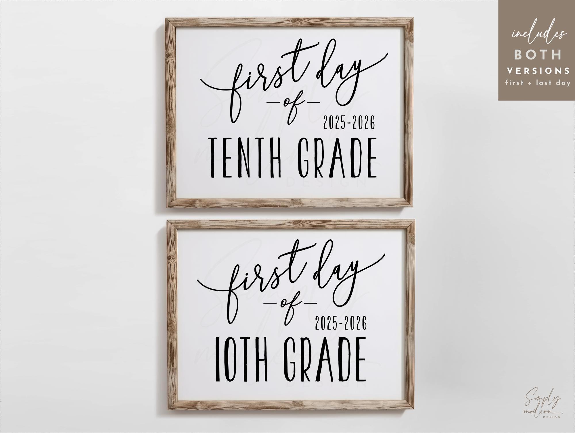 First Day of Tenth Grade Sign, 10th, First Day of School, Printable ...