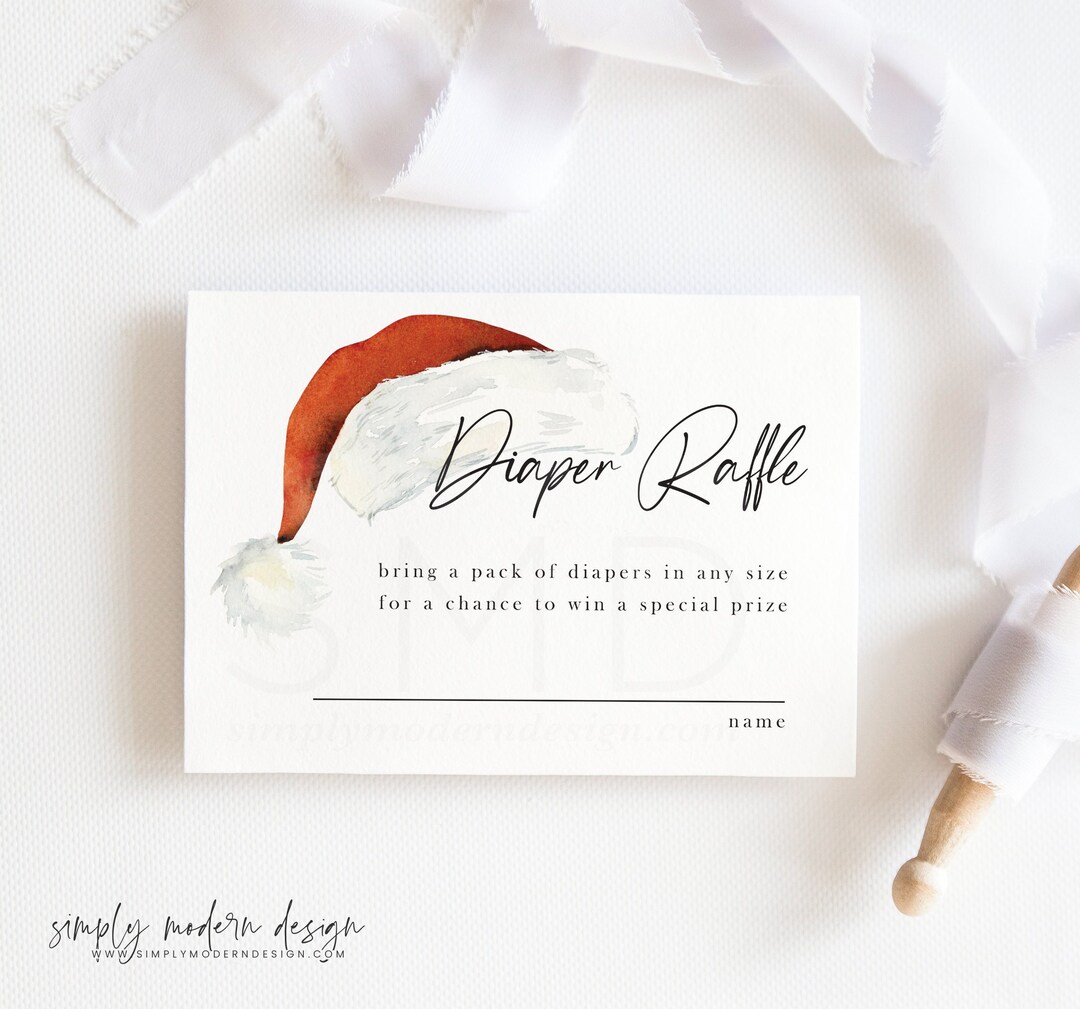 Santa Baby Diaper Raffle Insert, Santa Themed Shower, Winter Baby ...