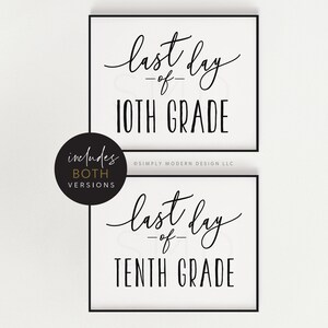 First Day of Tenth Grade Sign, 10th, First Day of School, Printable ...