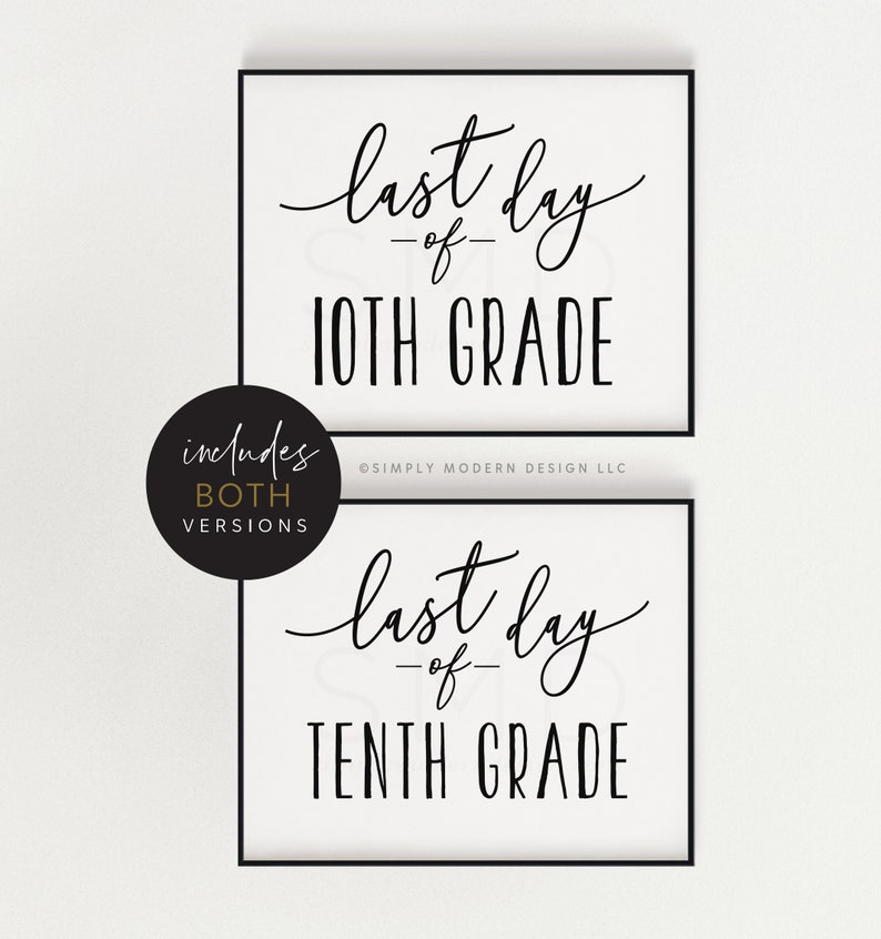 First Day of Tenth Grade Sign 10th First Day of School - Etsy