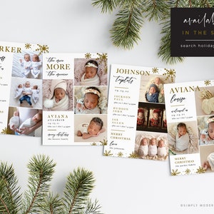 Triplets Holiday Birth Announcement Triplet Christmas - Etsy