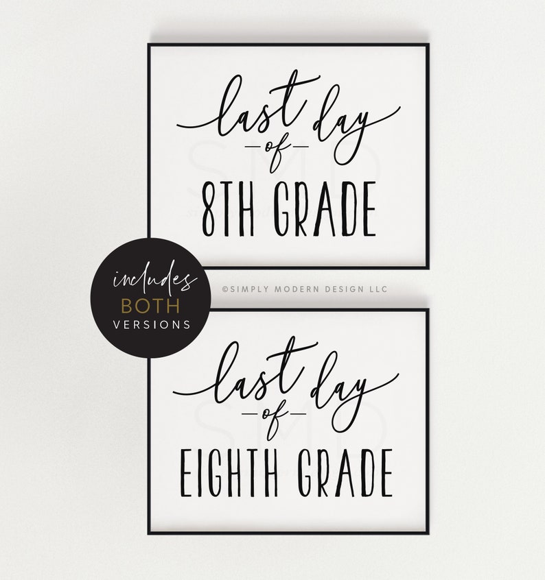First Day of Eighth Grade Sign First Day of School - Etsy